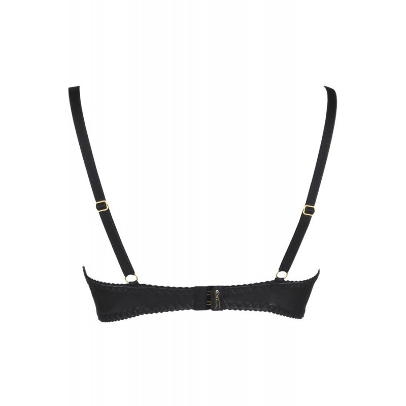 Lingerie sexy : soutien-gorge redresse seins noir en latex - Axami lingerie