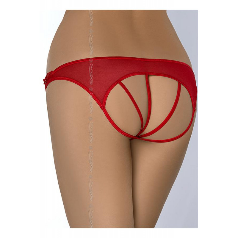 Lingerie sexy : String ouvert rouge V-6448 Magenta - Axami Lingerie